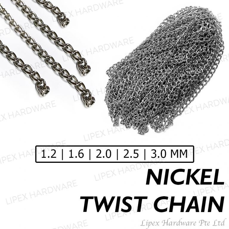 Twisted Link Chain Steel Nickel Plated - Lipex Hardware Pte Ltd | Singapore